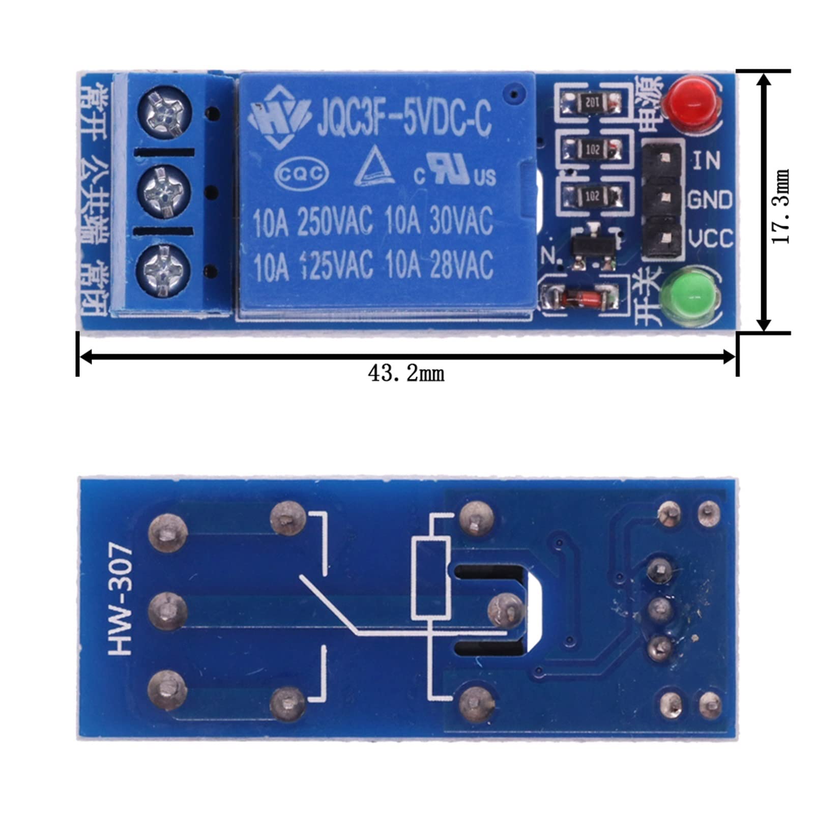 ILAME 1 2 4 6 8 Channel DC 5V Relay Module One Way with Optocoupler Low Level Trigger Expansion Board for Arduino DIY Kit Raspberry Pi (Color : 5V, Size : 1 Chanel)