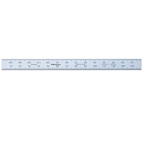 Mitutoyo 182-231, Steel Rule, 300mm ( 1mm, 0.5mm), 1/64" Thick X 12mm Wide, Satin Chrome Finish Tempered Stainless Steel