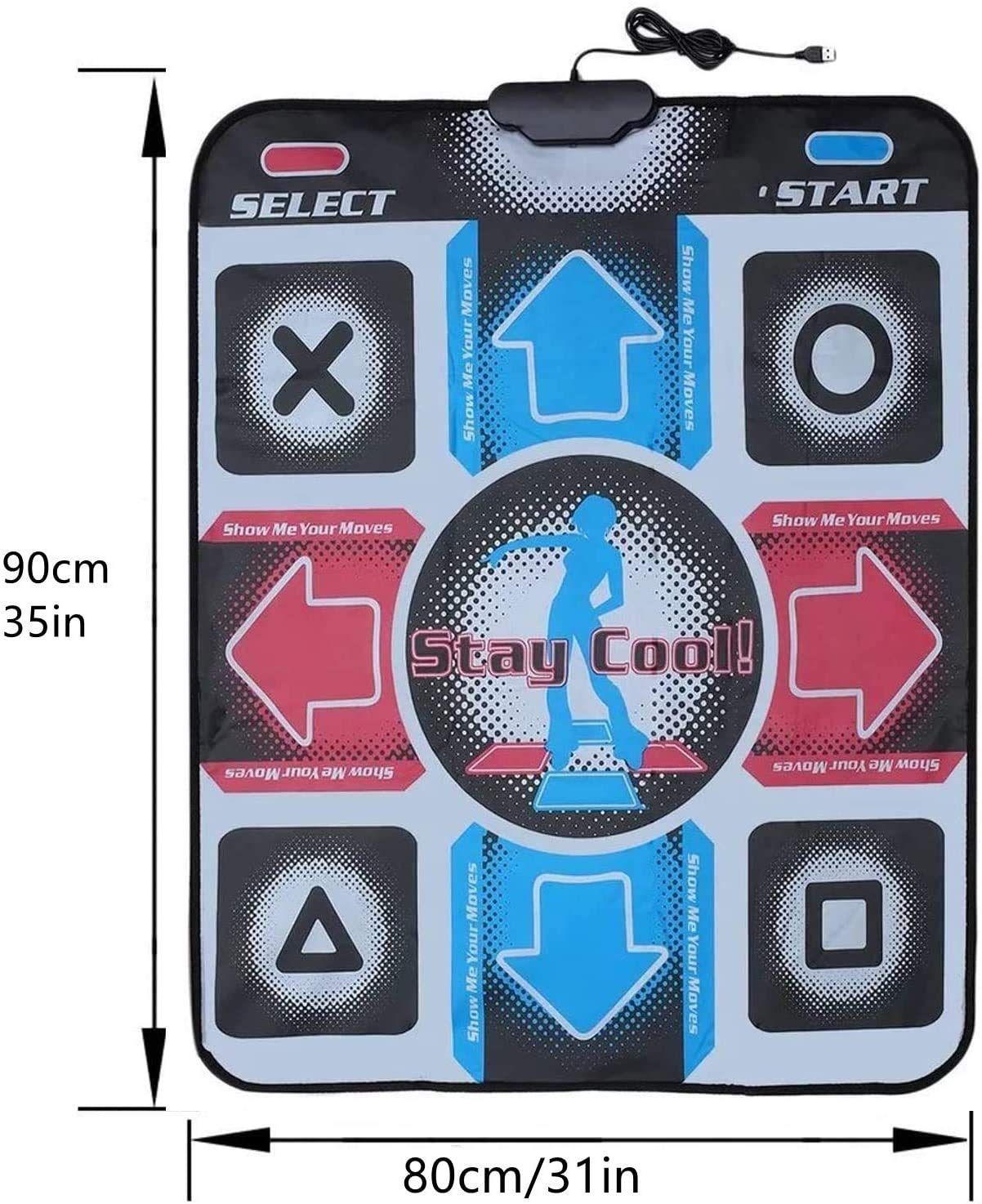 Esenlong USB Dance Mat, Non Slip Dance Gaming Mat Dancing Step Dance Mat Pad Children Adult Wear Resistant Dance Mat Compatible for PC Laptop Support Windows98/ 2000/ XP/ 2008/ vista/ win7 etc
