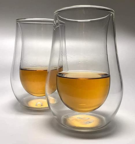 Snute Nosing Whiskey Glasses - Double-wall Insulated Crystal Whiskey Glass - Gift for Whiskey Lovers - Set of 2