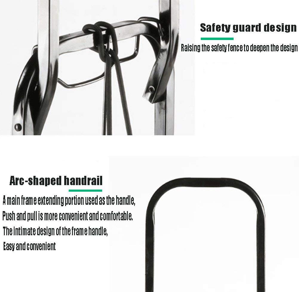 JF-XUAN Cart Folding Hand Truck with Luggage Shopping Trolley,Carts with Extendable,Durable Portable Folding Telescopic Handle Aluminum Alloy Cart