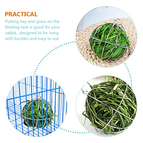 LUOZZY 2Pcs Hanging Bunny Hay Feeding Balls Rabbit Hay Feeder Balls Pet Cage Hay Feeder for Rabbits Bunnys