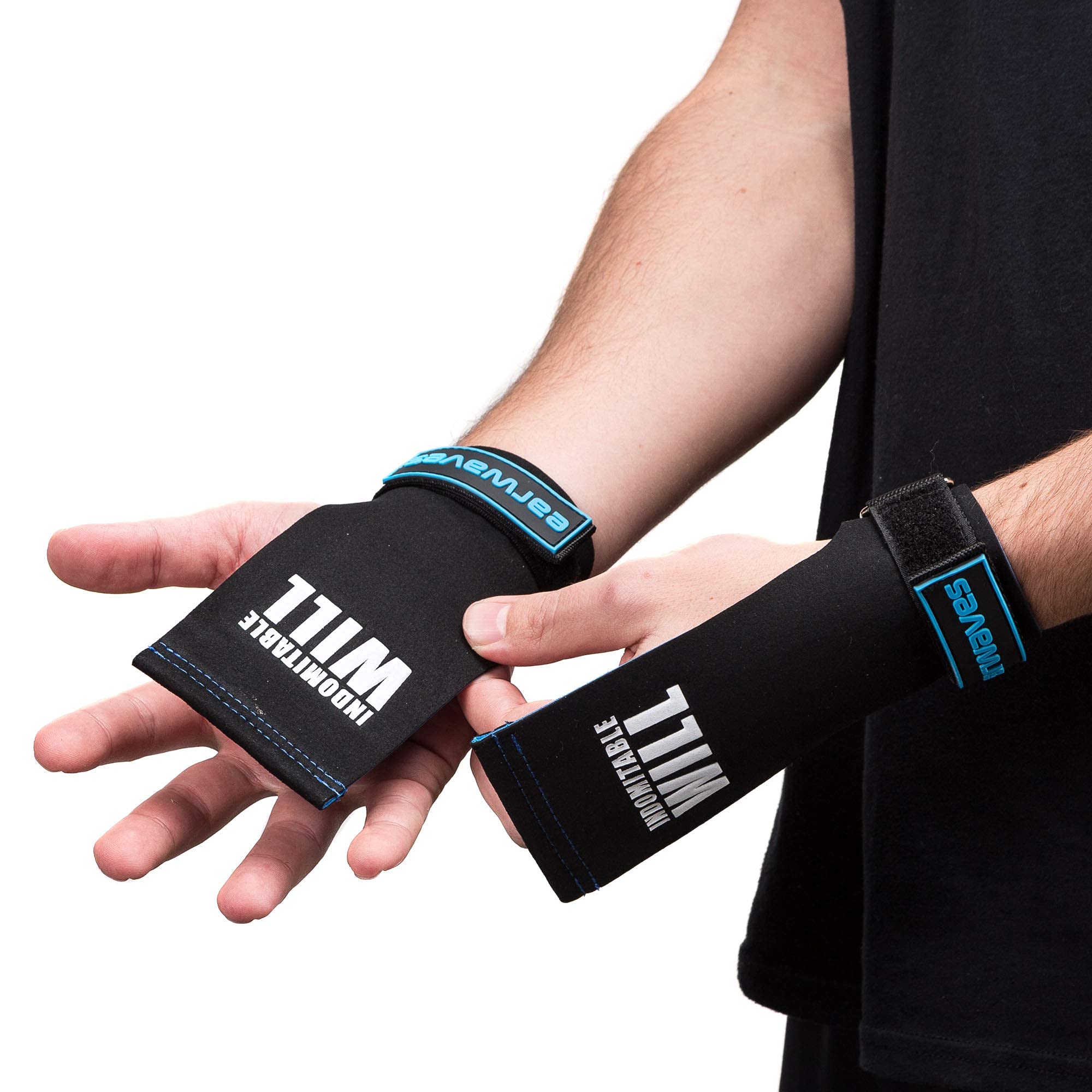 Earwaves Fingerless Hand Grips - Gymnastics Grips Without Holes for The Fingers. Hand Grips for Pull ups, Muscle ups, C2B, T2B, Rings. (M, Predator)