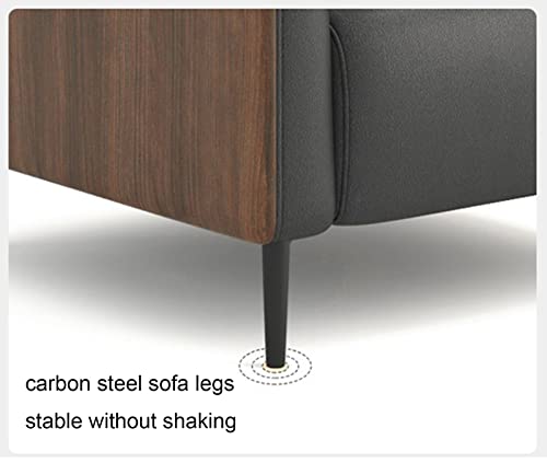 Sofa Couch Living Room Sofa with Throw Pillows Modern Faux Leather Breathable Fabric Sofa Couch Carbon Steel Support Legs High Density High Rebound Sponge Cushions for Living Room Office
