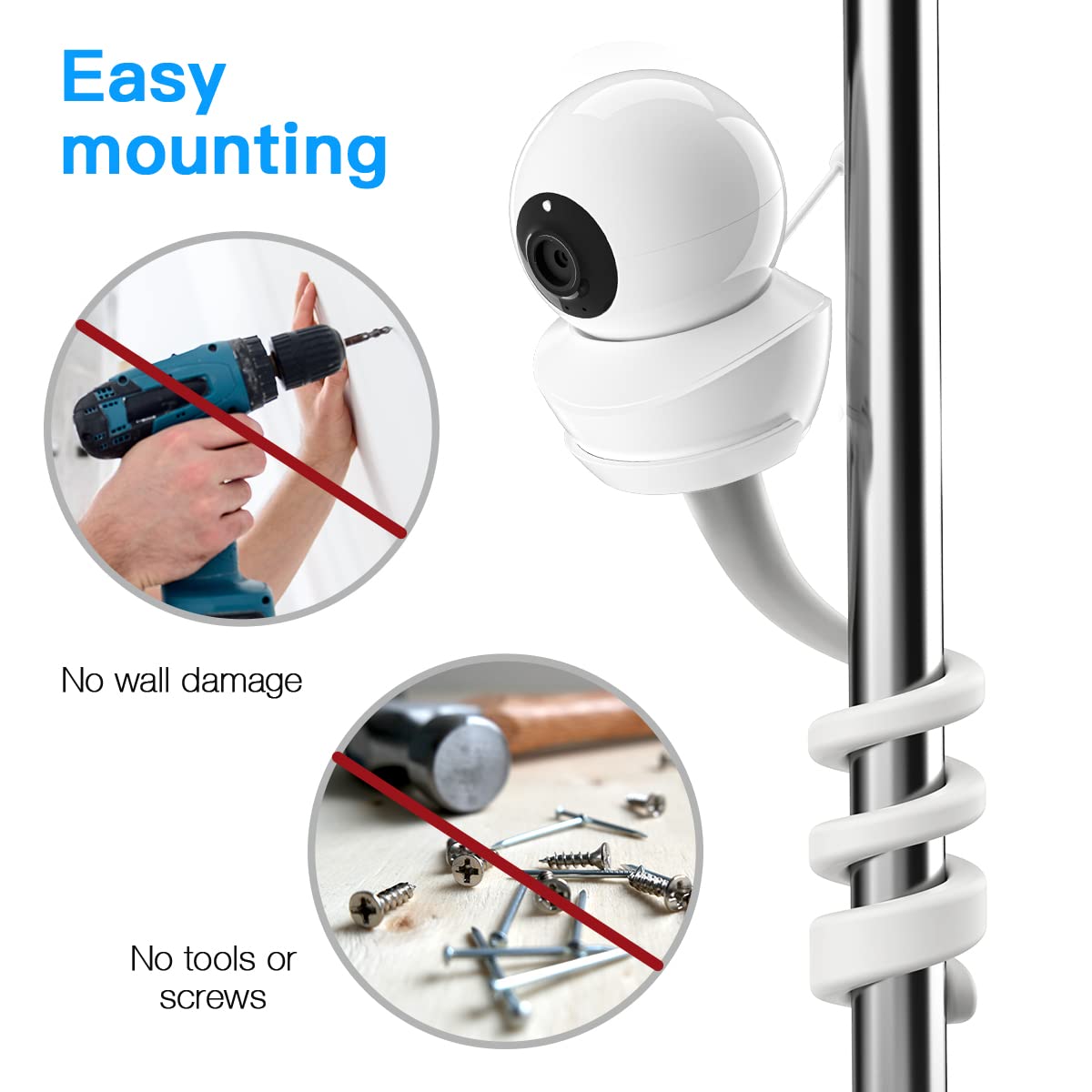 oioaahkeo Baby Monitor Mount for Babysense Video Baby Monitor V43 and HD S2 Camera (White,1Pack)