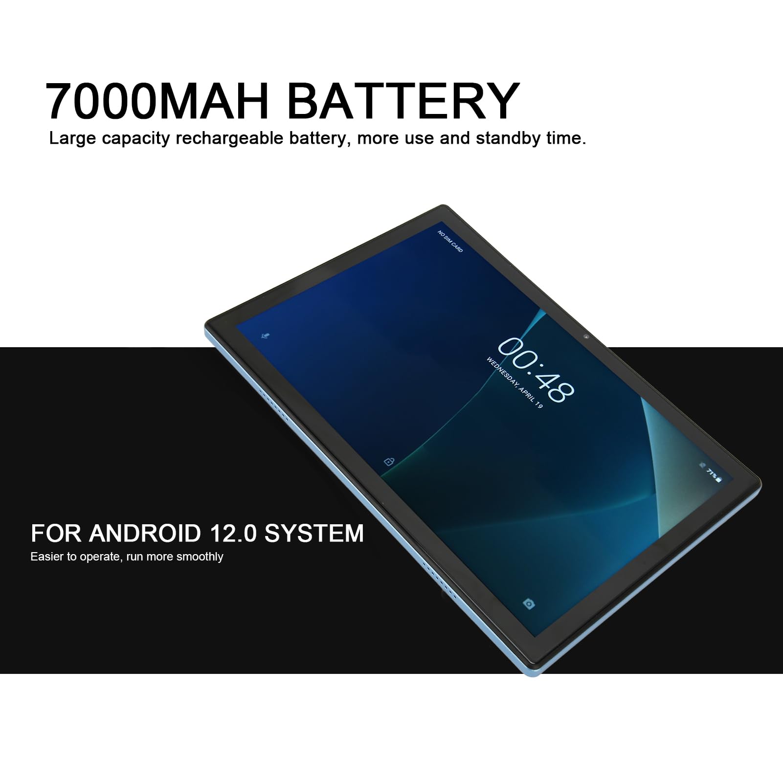 Dpofirs 10.1 Inch 1960X1080 FHD Tablet, 8GB RAM 256GB ROM, Android12.0 Computer Tablets, 2.4G/5G Dual Band WiFi, Stereo Dual Speakers, Front 8MP Rear 16MP, 7000mAh, Gift (Blue)