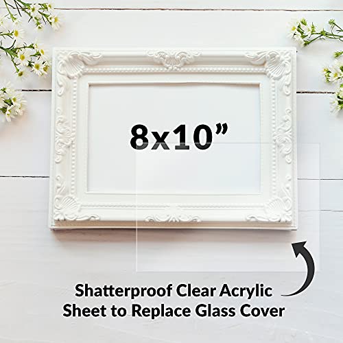 SimbaLux Acrylic Sheet Clear Cast Plexiglass 8” x 10” 0.08” Thick (2mm) Pack of 5 Transparent Plastic Plexi Glass Board with Protective Paper for Photo Frame Replacement, DIY Display Projects, Craft