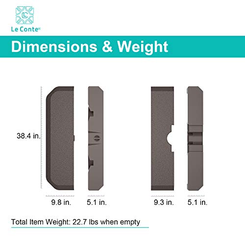 LE CONTE 4Pcs Offset Hanging Umbrella HDPE Weighted Base Patio Cantilever Umbrella Free Standing Square 340-lb Water or Sand Filled Weight Base for GRENOBLE Offset Cantilever Umbrella