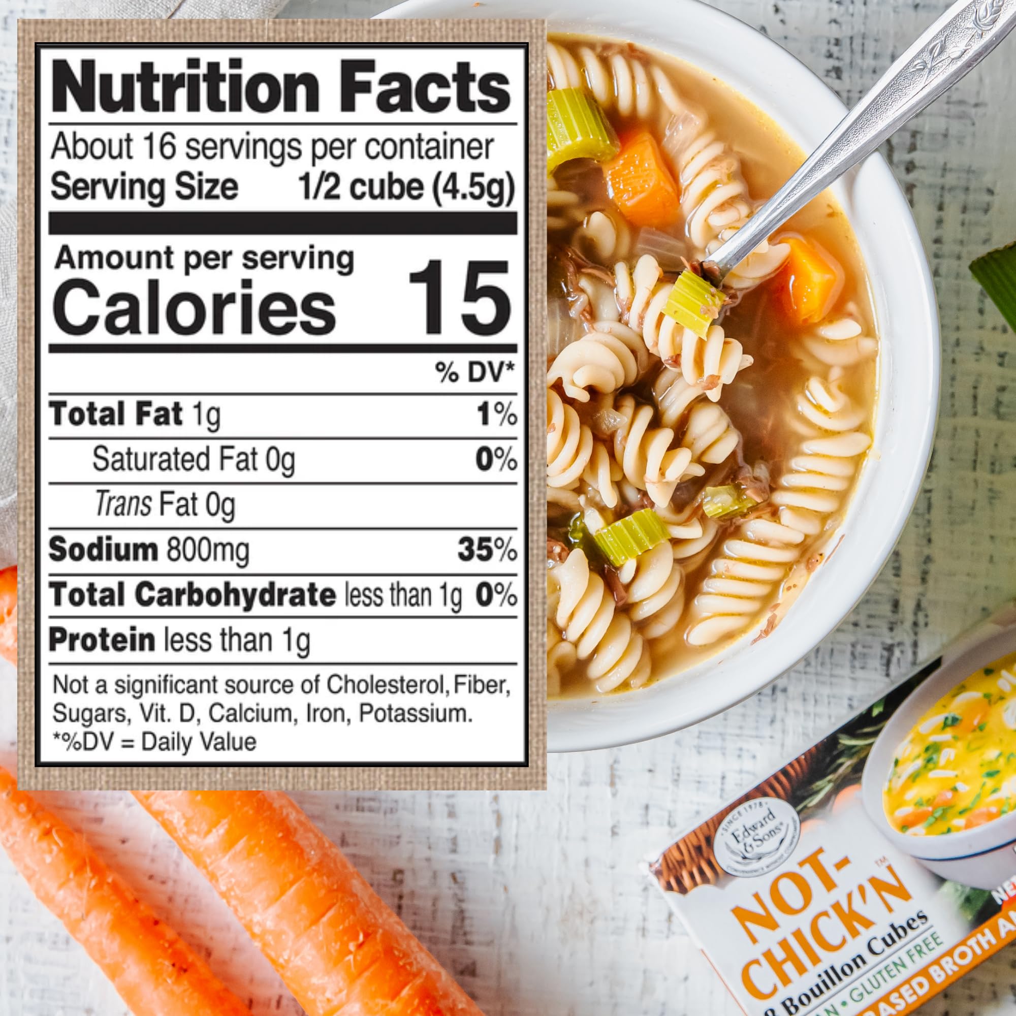 Edward & Son's Vegan Chicken Beef Vegetable Bouillon Cubes β Vegan Broth Cubes, Gluten Free, No Trans Fat, Use in Soups, Stews and Pilafs (8 Cubes of Each)