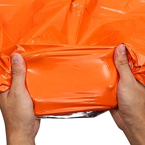 EMERGENCY SURVIVAL KIT: 2 Pack Emergency Sleeping Bag & Tent, Lightweight Survival Thermal Bivy, Survival Gear for Camping, Hiking, Outdoor, Activities - 3-in-1 FIRESTARTER, COMPASS & WHISTLE