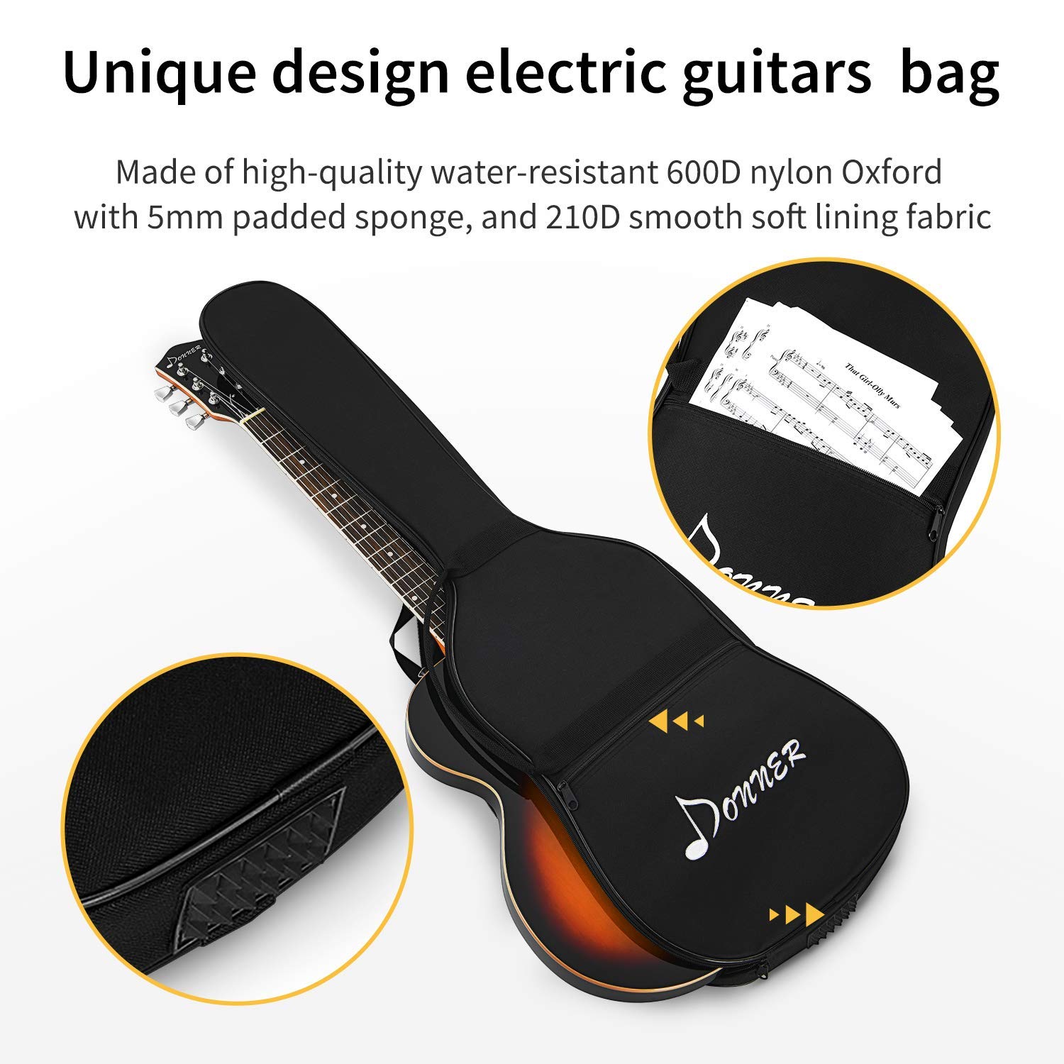 Donner 39 Inch LP Electric Guitar & 5 Watt Wireless Small Electric Guitar Amplifier, Cyclops Guitar Combo Amp with 7 Amplifier Models 3 Types of Effects: Mod, Delay, Reverb and Drum Machine
