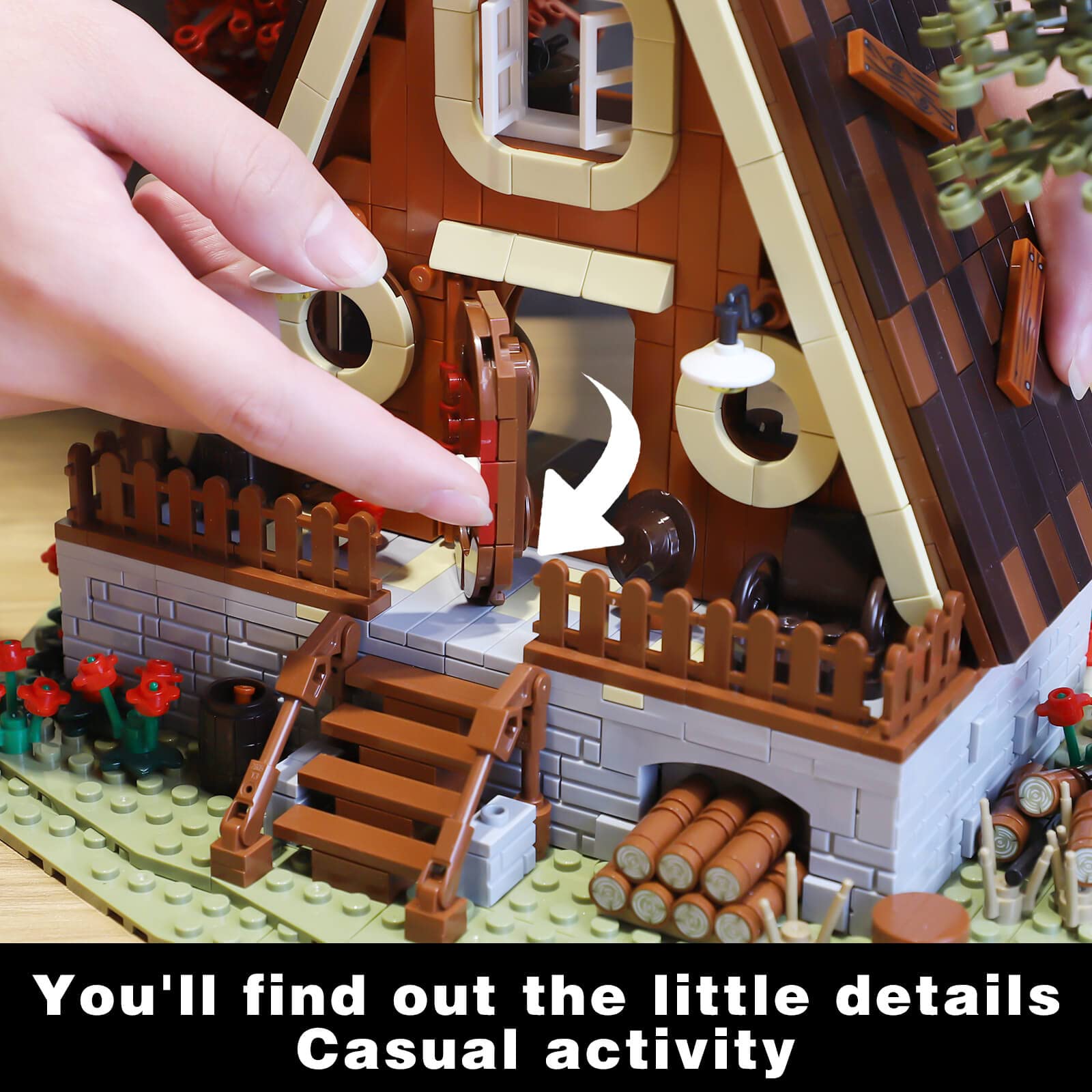 GEVINST A Frame Cabin Building Sets for Adults, A Frame House Toy Idea Gift for Adult (1,689 Pieces)