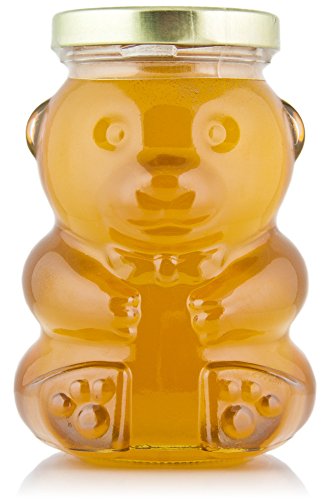 Nakpunar 12 pcs 9 oz Glass Bear Jars with Gold Lids for Honey, Candies, Piggy Banks (12, Gold)