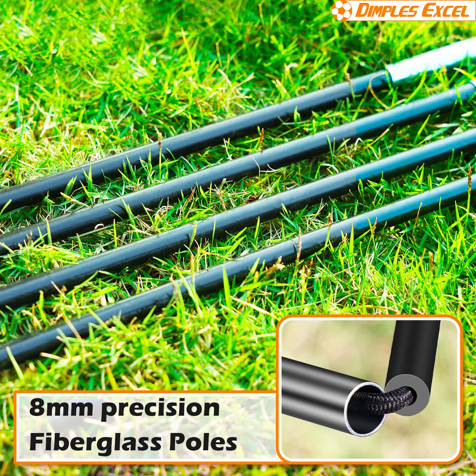Dimples Excel Soccer Goals Soccer Net for Backyard 4'x3', 2 Set