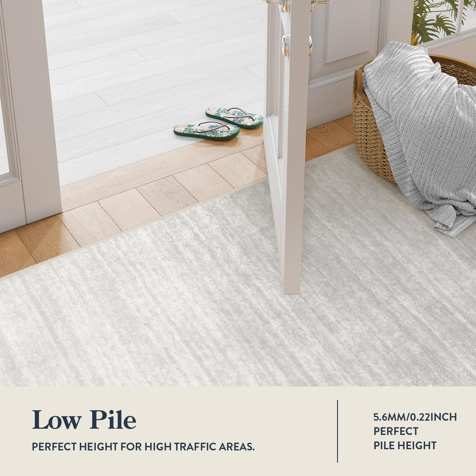 Lahome Modern Ombre Hallway Runner Rug for Entryway Indoor, 2x6 Kitchen Runner Rugs Non Skid Washable Runner Rug Soft Gradient Ultra-Thin Bathroom Runner for Bedroom Laundry(2'x6',Grey
