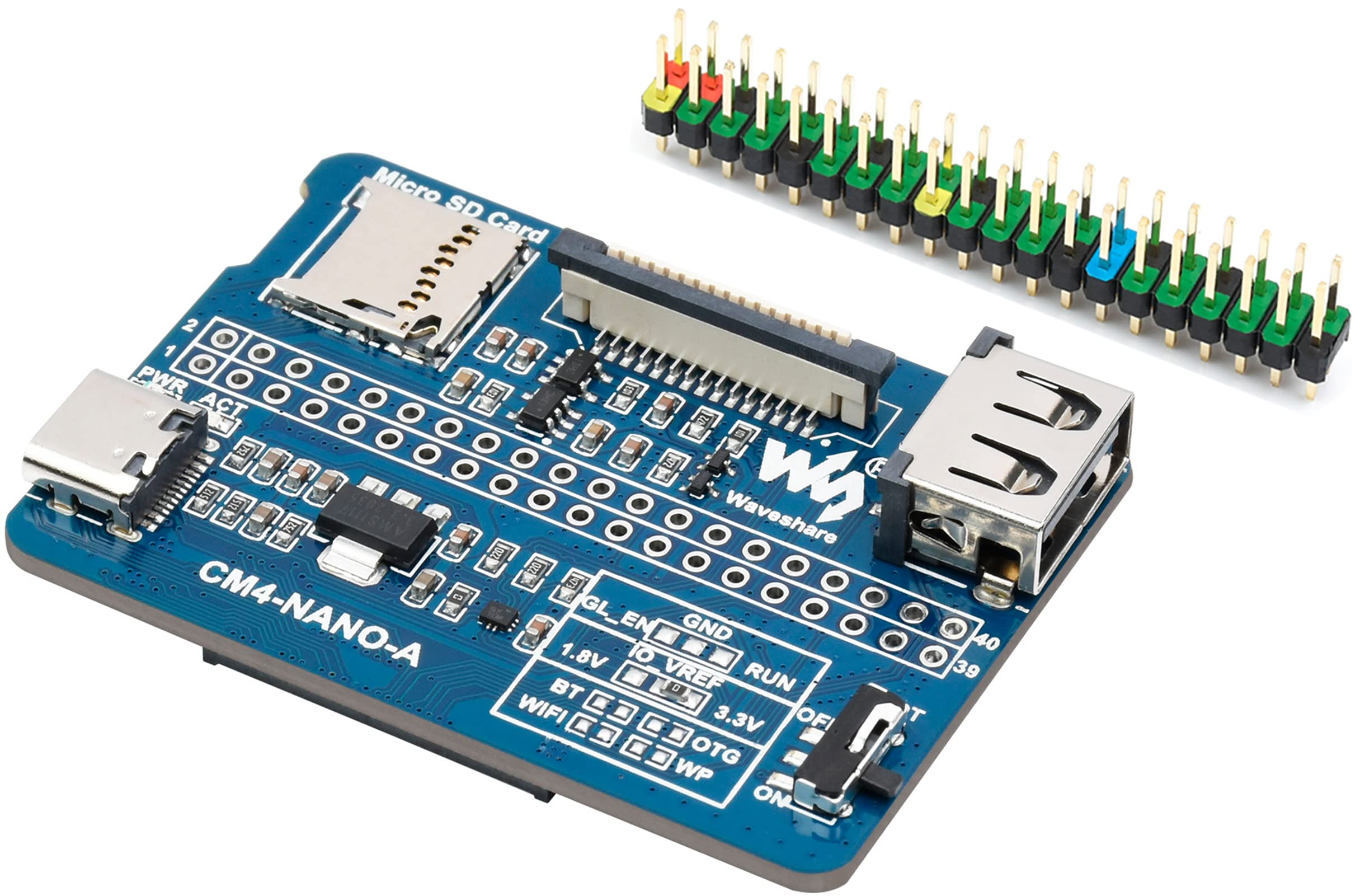 Nano Base Board (A) for Raspberry Pi Compute Module 4 Lite/eMMC,with Raspberry Pi 40PIN GPIO Interface, USB 2.0, MIPI CSI-2 Port