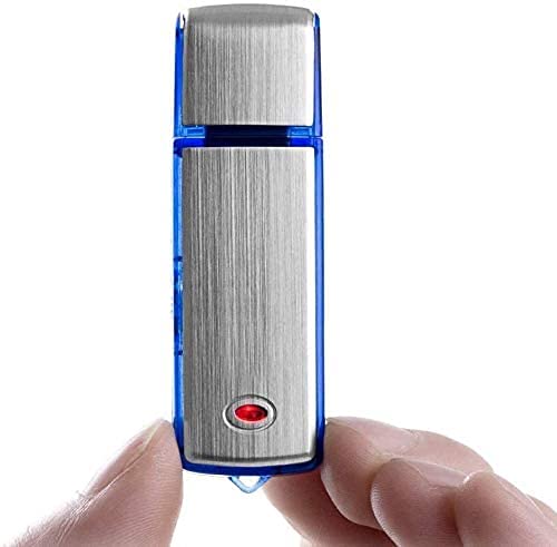 Mini Digital Voice Recorder 16GB USB Flash Drive and Mp3 Function HD Lossless Noise Reduction AI Smart Voice Recorder Flash Drive for Lectures Meetings Interviews and Transfer Files (Blue Edge)