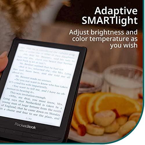 Pocketbook Touch Lux 5 | E-Book Reader | Glare-Free & Eye-Friendly E-Ink Technology | 6ʺ Touchscreen with HD Resolution | Wi-Fi | Adjustable SMARTlight | Micro-SD Slot | E-Reader in Ink Black