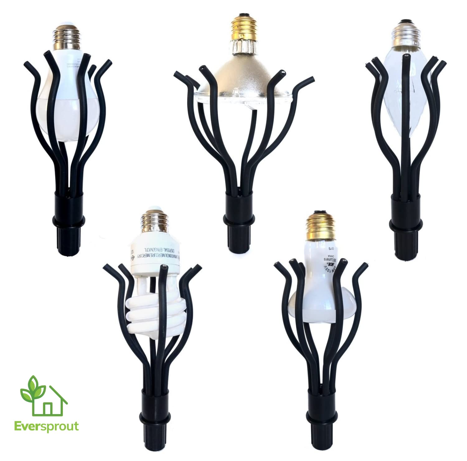EVERSPROUT 1.5-to-3 Foot Light Bulb Changer and Extension Pole Combo | Extendable Padded Bulb Gripper securely fits Standard Bulbs, Florescent, LED, Incandescent Bulbs, More