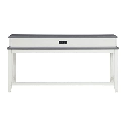 Martin Svensson Home Del Mar Console Bar Table and Stool Set, Antique White and Gray