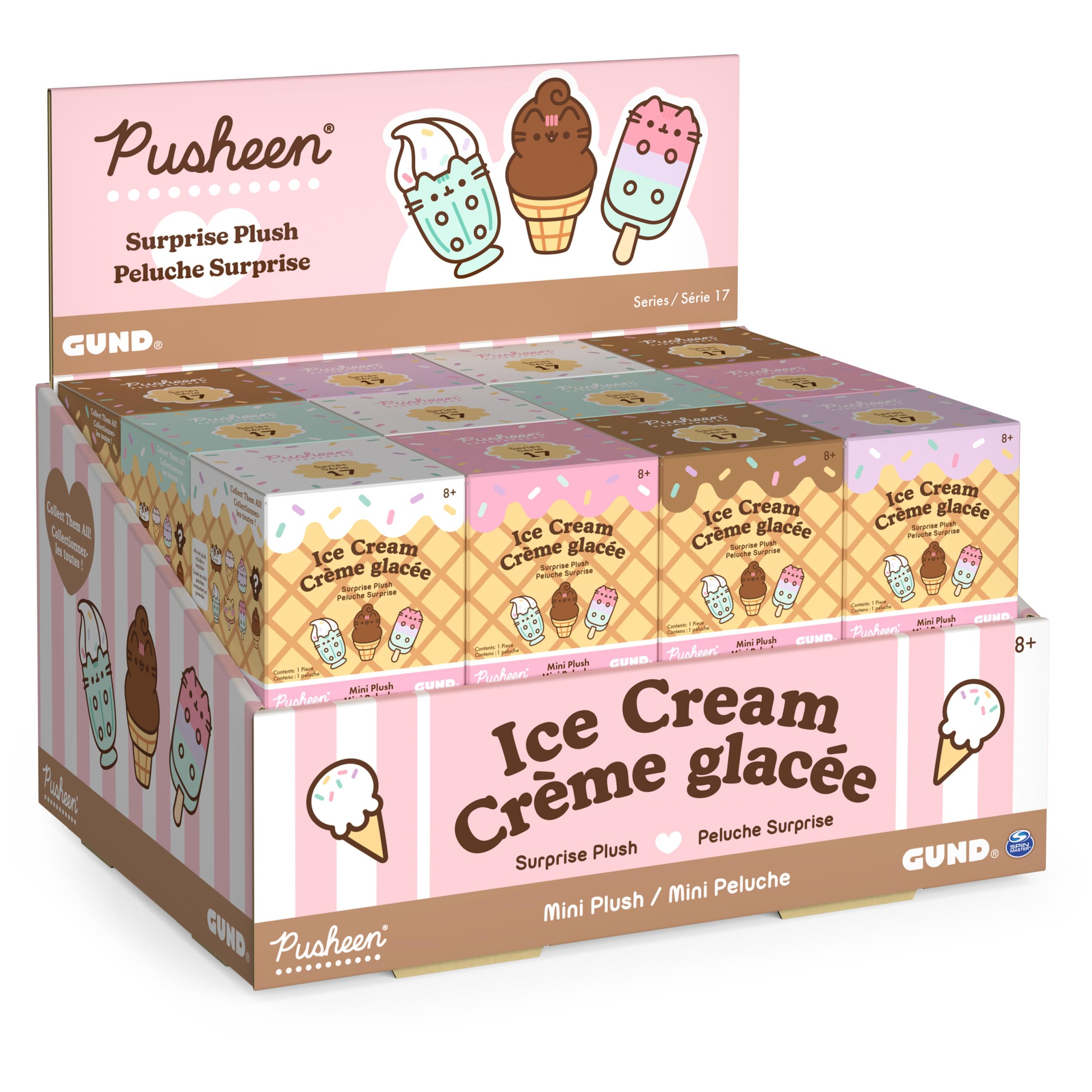 GUND Pusheen Ice Cream Surprise Plush Series #18 Mystery Unboxing, Multicolor, 3β (Unbox 1 of 8 Mystery Styles)