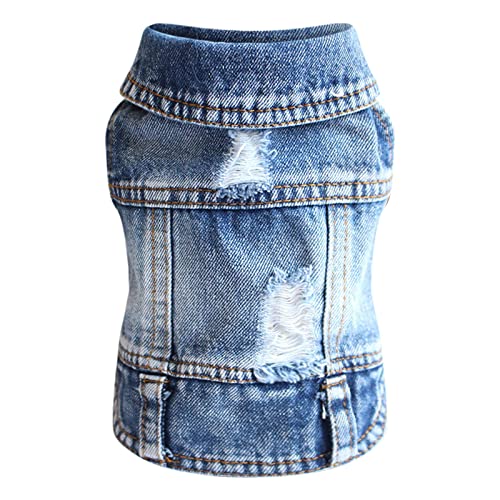 Large Dog Apparel Vest Clothing Spring Fashion for Small Jean Cool Cats Shirt Breathable Jacket Pet Dog Clothes for Girls Medium