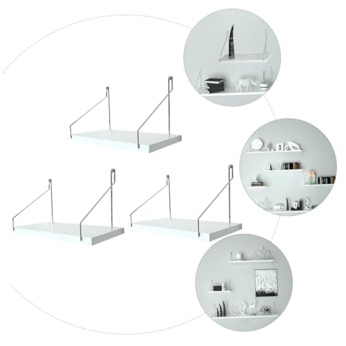 HOLIDYOYO 3pcs Shelf DIY Floating Wall Storage Mounted Shelves for Storage Hanging Holder Hanging Wall Plants Bookshelves Wall Mounted Home Decor Wall Mount Shelves Storage Rack Board White