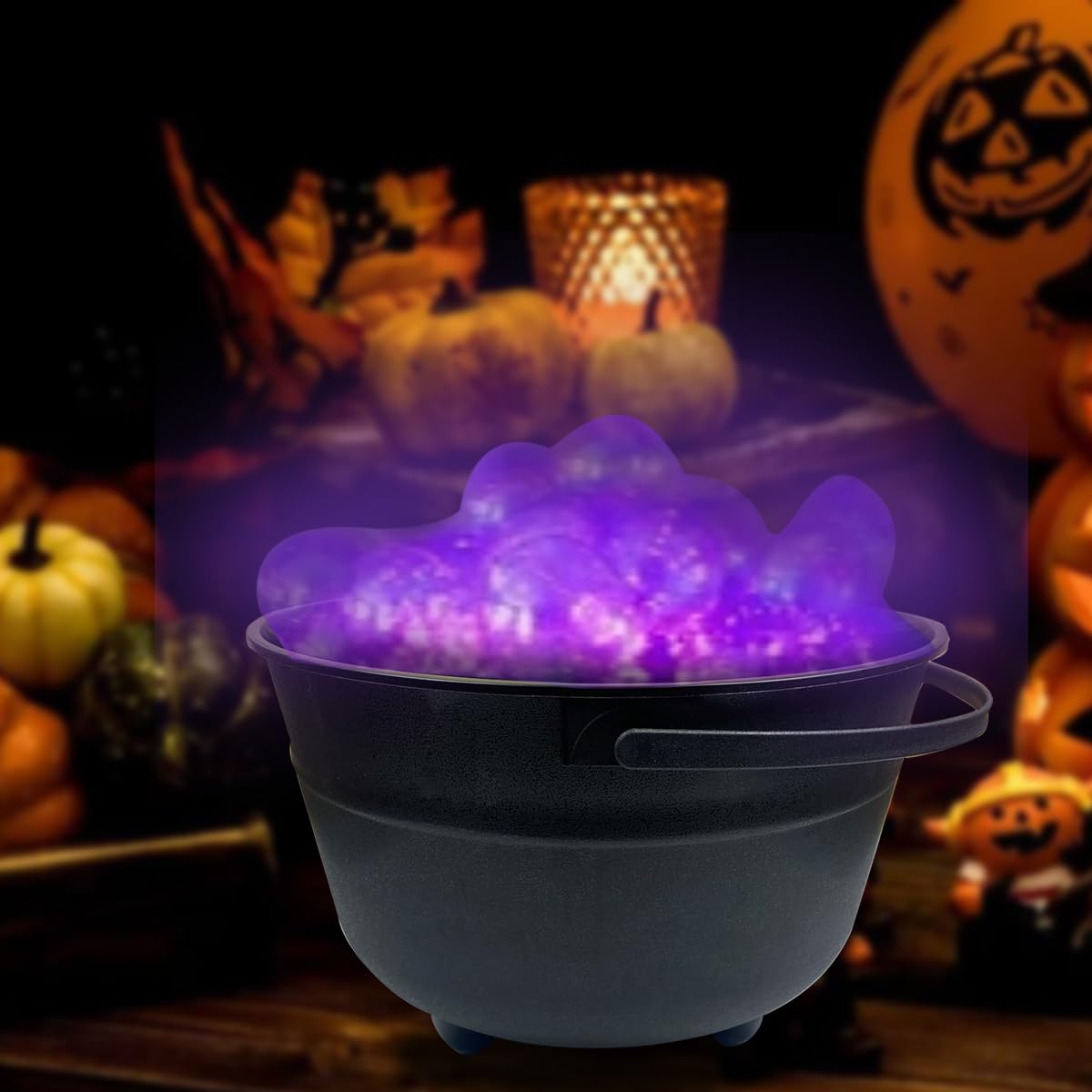DQFAQYY Large Halloween Black Cauldron 12.6" Plastic Witch Cauldron Candy Bowl Kettle, Pot and Bucket Trick or Treat Party Supplier Decorations