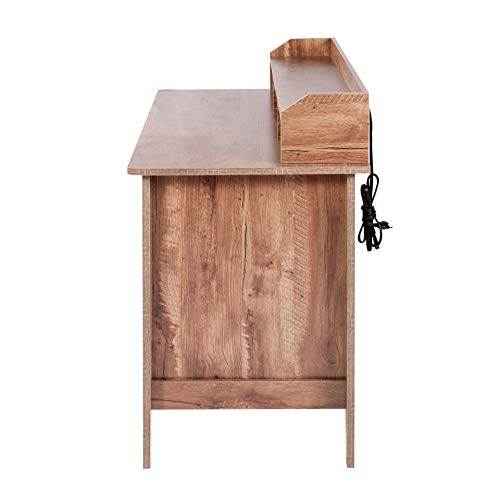 OneSpace Eleanor Executive Desk Classic Oak, 53βx58βx7β.