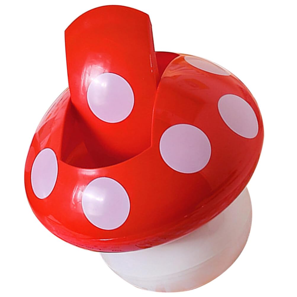 HOLIDYOYO Cute Trash Can Mushroom Waste Bin Desktop Trash Can Wastebasket Mini Desk Trash Can with Lid Creative Tiny Countertop Garbage Can Small Plastic Storage Bin Home Accessory