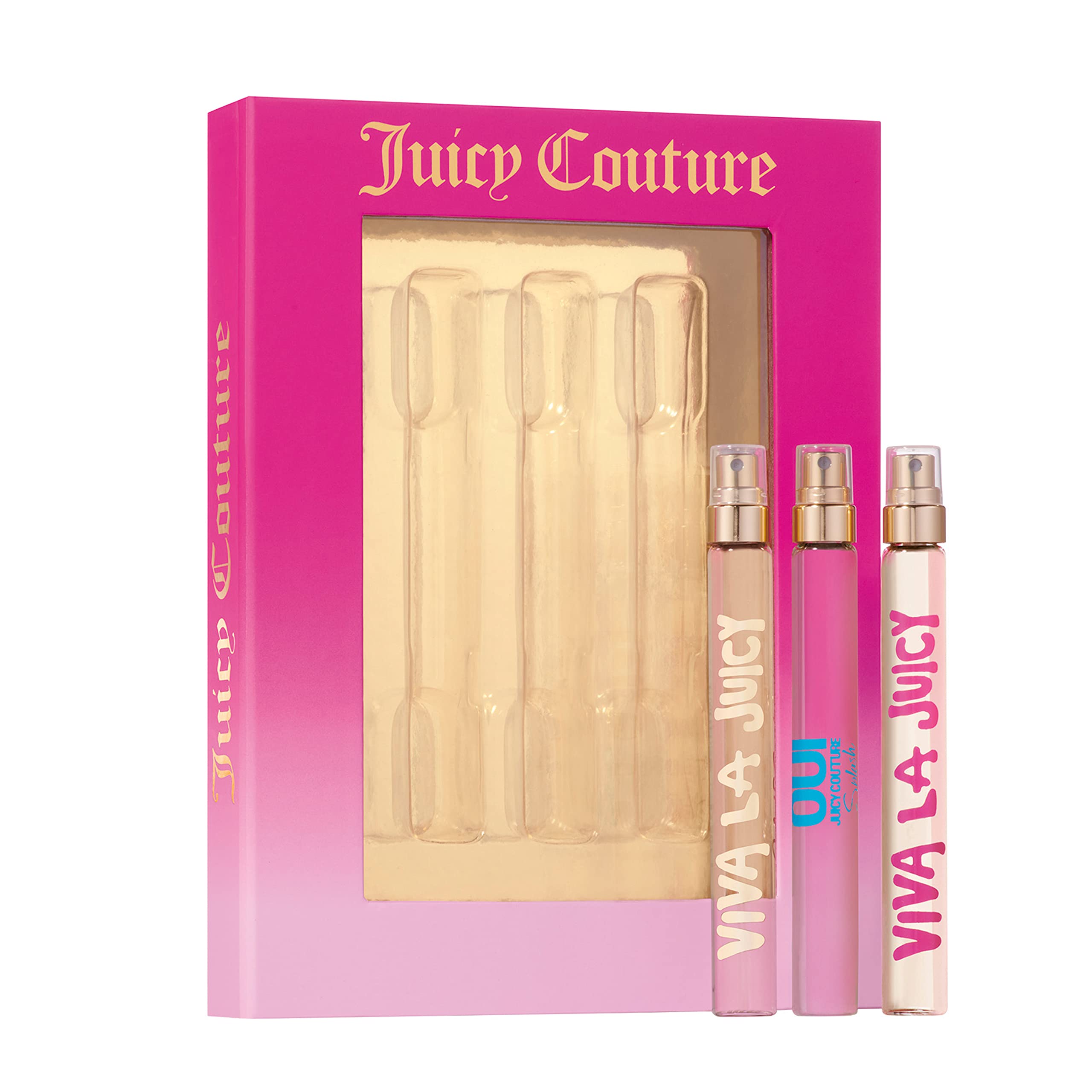 Juicy Couture Viva La Juicy 3 Piece Fragrance Gift Set, Travel Coffret Set, 0.33 fl. oz