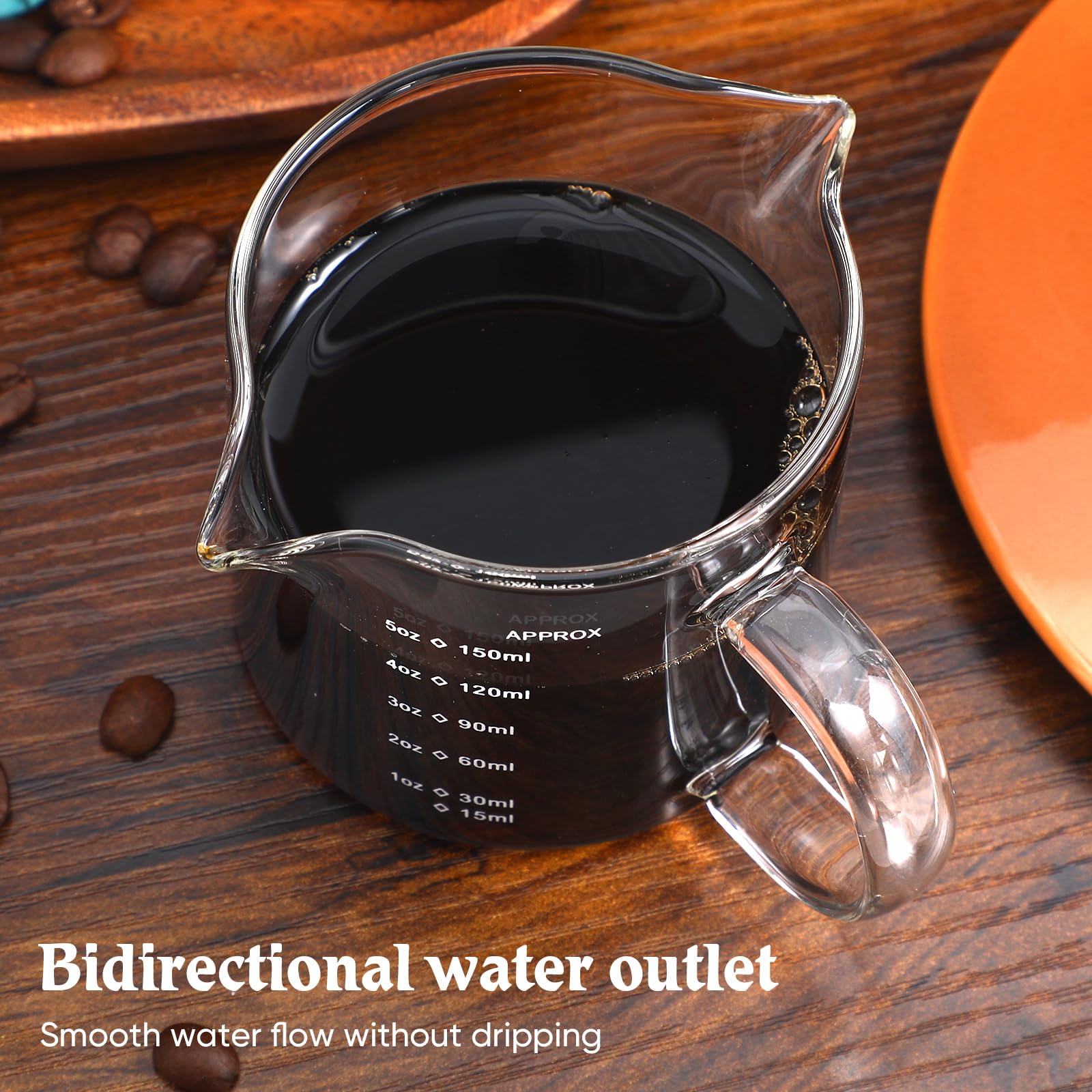 HOLIDYOYO Small Glass Pitcher Creamer Pitcher Tea Pitcher Coffee Milk Creamer Pitcher Milk Frothing Pitcher Sauce Pitcher Creamer Jug Serving Pitcher for Tea Maple Syrup 150ml
