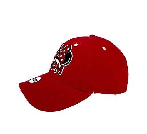 Disney Set Mickey & Minnie Hats Baseball Cap Men's Women's 2 Pack (Red MOM & Grey DAD)