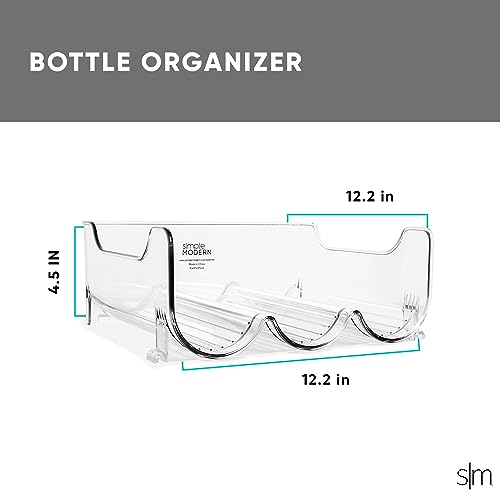 Simple Modern Water Bottle Organizer for Cabinet | Stackable Storage Plastic Organizer Rack for Bottles and Tumbler | Organization Shelf for Pantry, Kitchen, Refrigerator, Countertop | 2 Pack