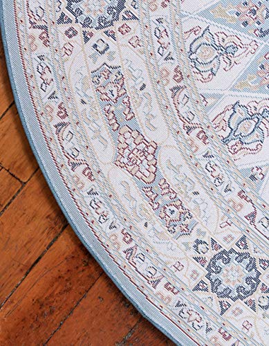 Unique Loom Narenj Collection Area Rug - Adams (10' Round Blue/Burgundy)