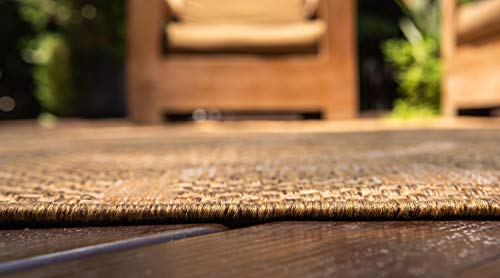Unique Loom Outdoor Botanical Collection Area Rug - Vine (8' x 11' 4" Rectangle, Brown/ Beige)