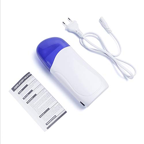 Portable Wax Warmer for Hair Removal Wax Roller Machine, Electric Depilatory Roll On Wax Heater Home Waxing Machine for Travel & At-home Waxing & SPA, blue