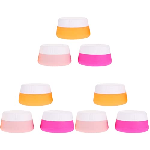 LEUYA 9 Pcs Silicone Cream Silicone Sample Jar Silicone Cosmetic Containers Empty Sample Jars Jars Travel Cosmetic