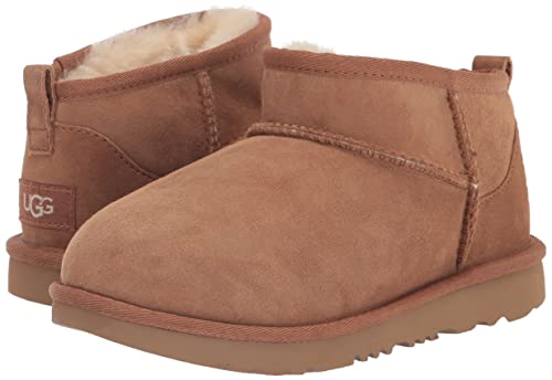 UGG Girls Kids' Classic Ultra Mini Fashion Boot, Chestnut, 4 Big