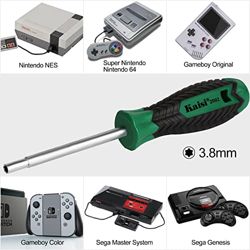 Kaisi Gamebit Screwdriver Set 3.8mm and 4.5mm Security Screwdriver Bit for Opening Nintendo, Sega Consoles and Game Cartridges
