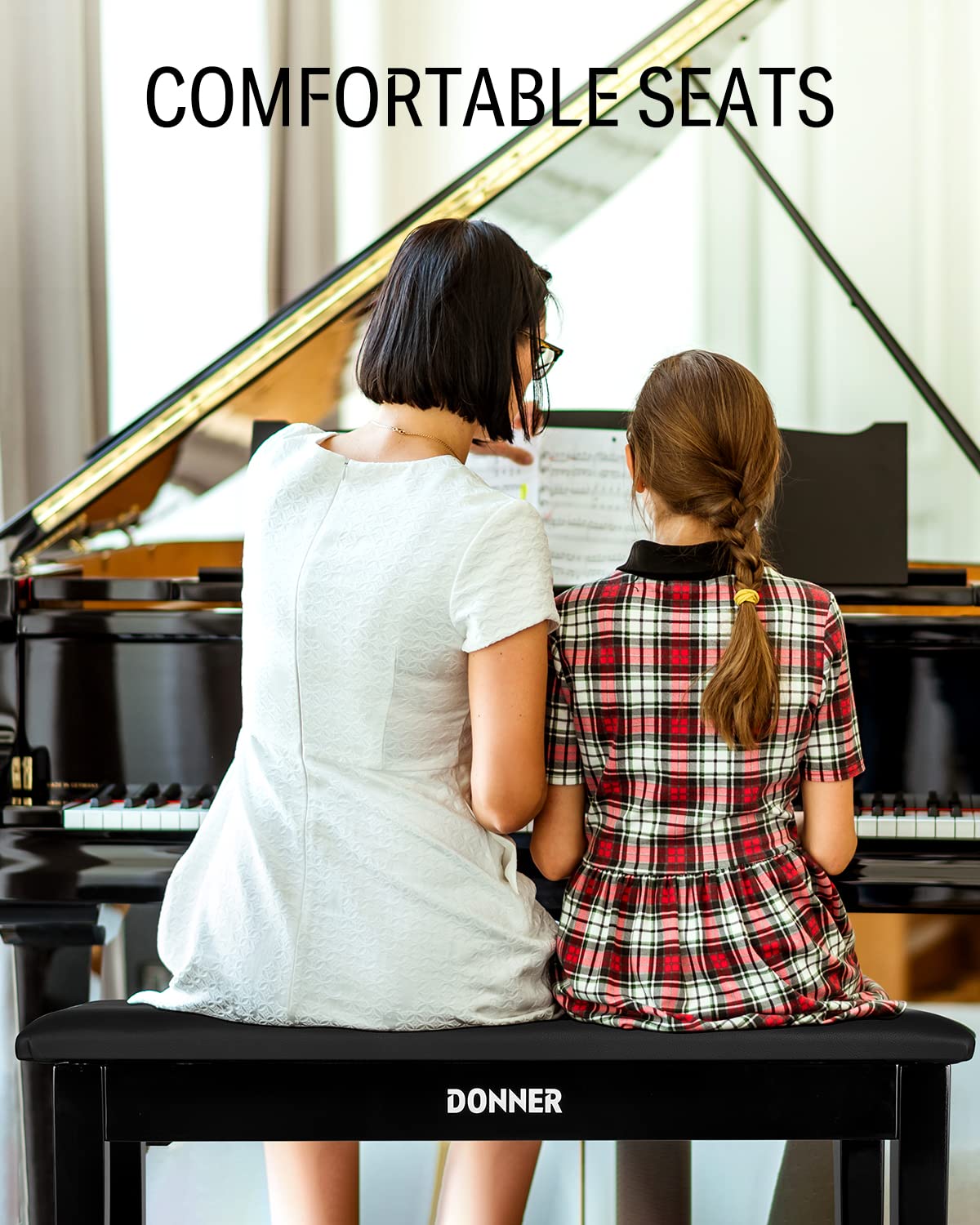 Donner SE-1 88 Key Weighted Digital Piano + Duet Piano Bench with Storage