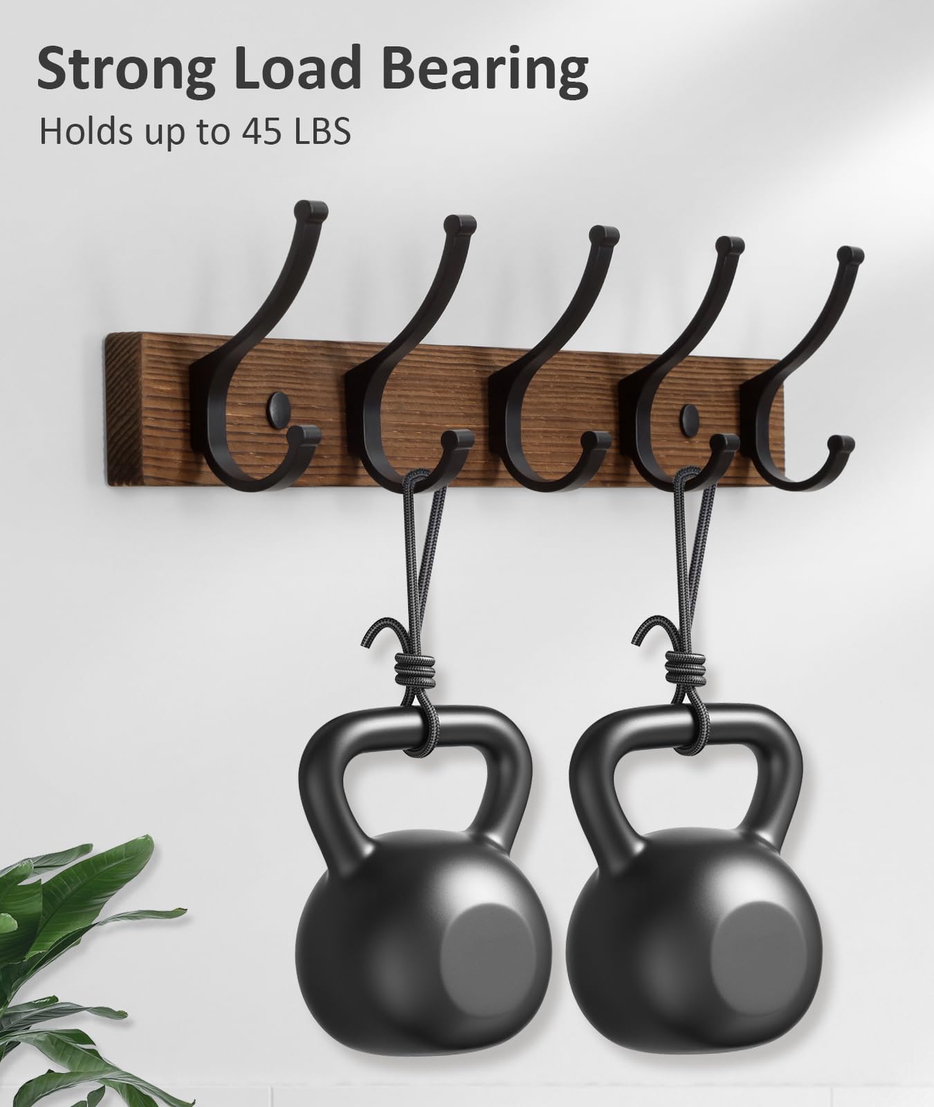 Optish Coat Rack Wall Mount, Wood Wall Hooks for Hanging, Wooden Coat Hooks Wall Mount, Entryway Hat Rack Wall Hanger Hooks for Hanging Coat Bag and Towel