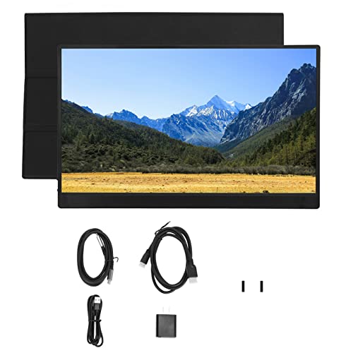 Lapotp Monitor, 100-240V 16:9 Screen Ratio 1080P Practical HDR Support IPS Touch Screen Monitor for Mobile Phone (US Plug)