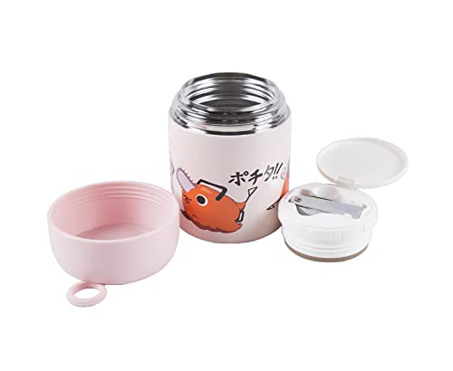Maxerkeep Food Thermos Japanese Anime Pochita Makima Denji17oz Vacuum Insulated Soup Flask Stainless Steel Lunch Container for Hot Food,Food Jar for Toddlers & Kids