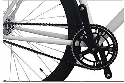 DONSP1986 Crankset Set Single Speed 46T 170mm Crankarms 130 BCD for Mountain Road Bike Fixed Gear Bicycle (Square Taper, Black) (46T, Sprocket)