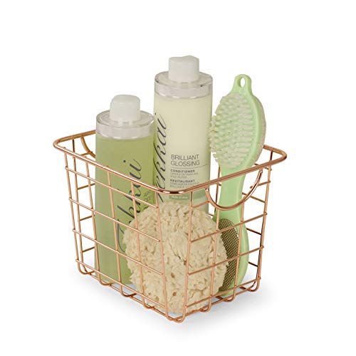 Spectrum Diversified Wire Pet, Toy, Office, Dorm Storage Bin Organizer, Basket, Mini, Pack of 6, Copper
