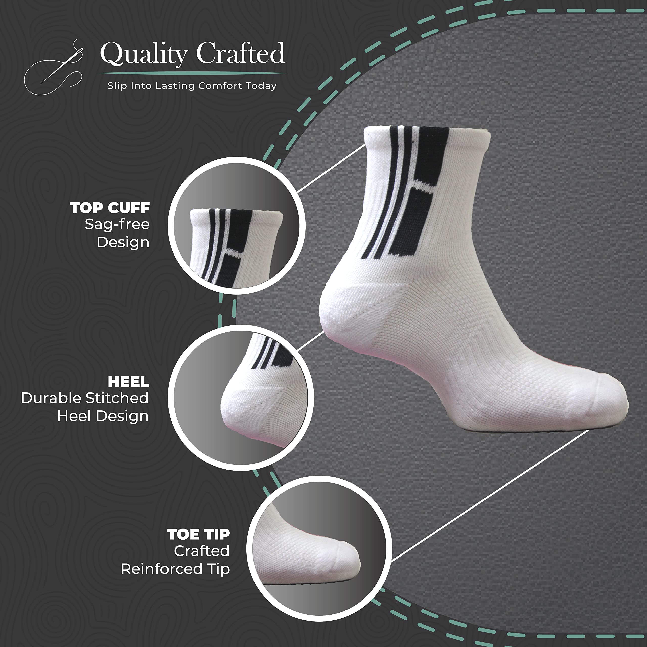 Dontump Ambance unisex (PACK OF 4) black/white luxury full anklet/short leg socks