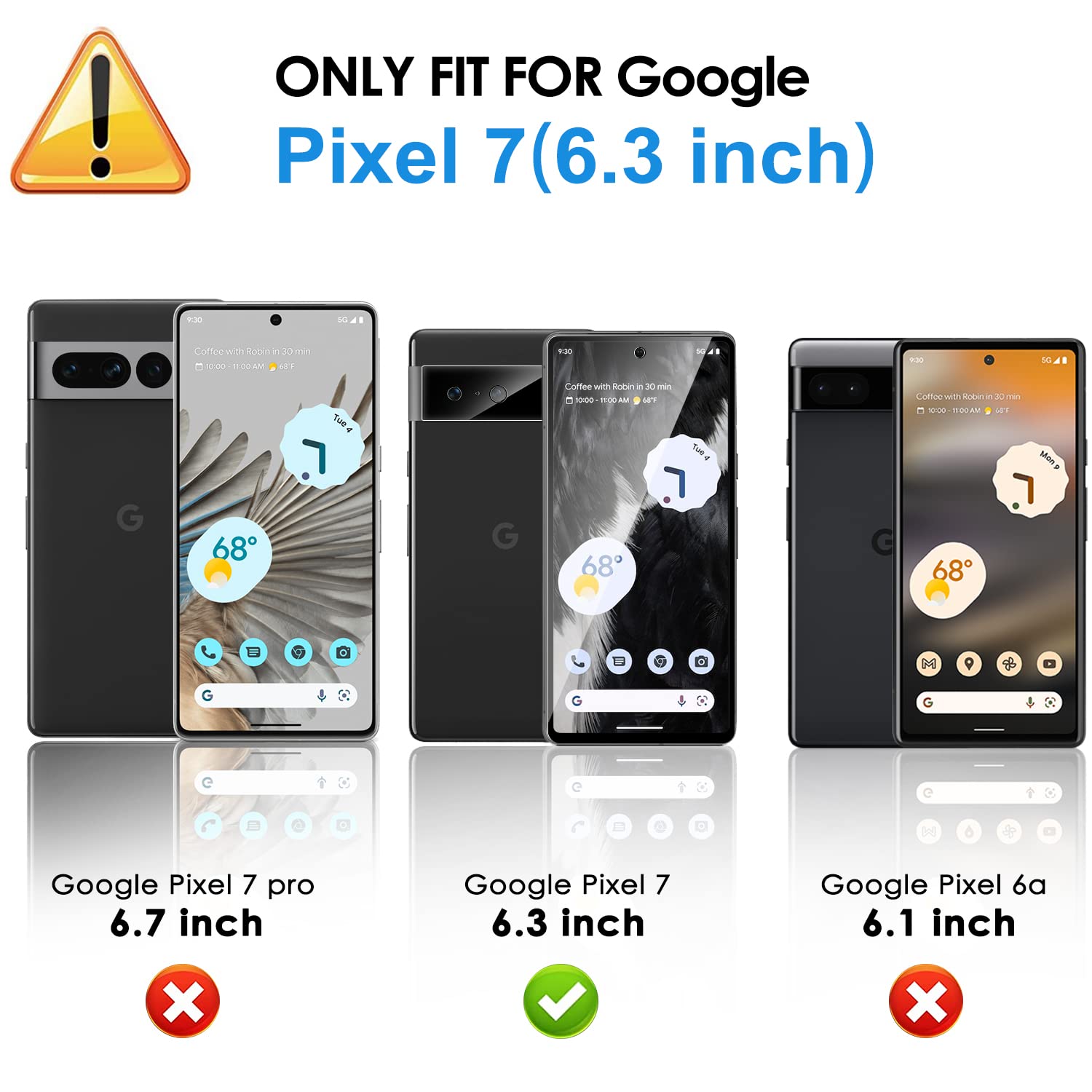LYWHL [2+2 Pack] for Google Pixel 7 Privacy Screen Protector with Camera Lens Protector, Tempered Glass Anti-Spy Anti-Scratch 9H Hardness Film for Pixel 7 6.3” [Don’t Support Fingerprint Unlock]