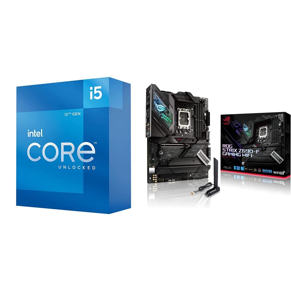 Intel Core i5-12600K Desktop Processor & ASUS ROG Strix Z690-F Gaming WiFi 6E LGA1700(Intel 12th Gen) ATX Gaming Motherboard