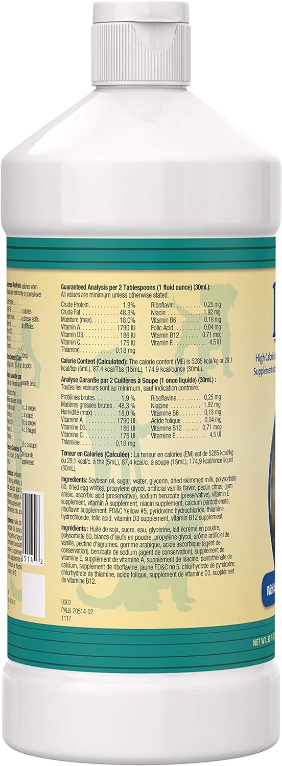 Pet-Ag Dyne High Calorie Liquid Nutritional Supplement for Dogs & Puppies 8 Weeks and Older - 32 oz, Pack of 2 - Supports Performance and Endurance - Sweet Vanilla Flavor